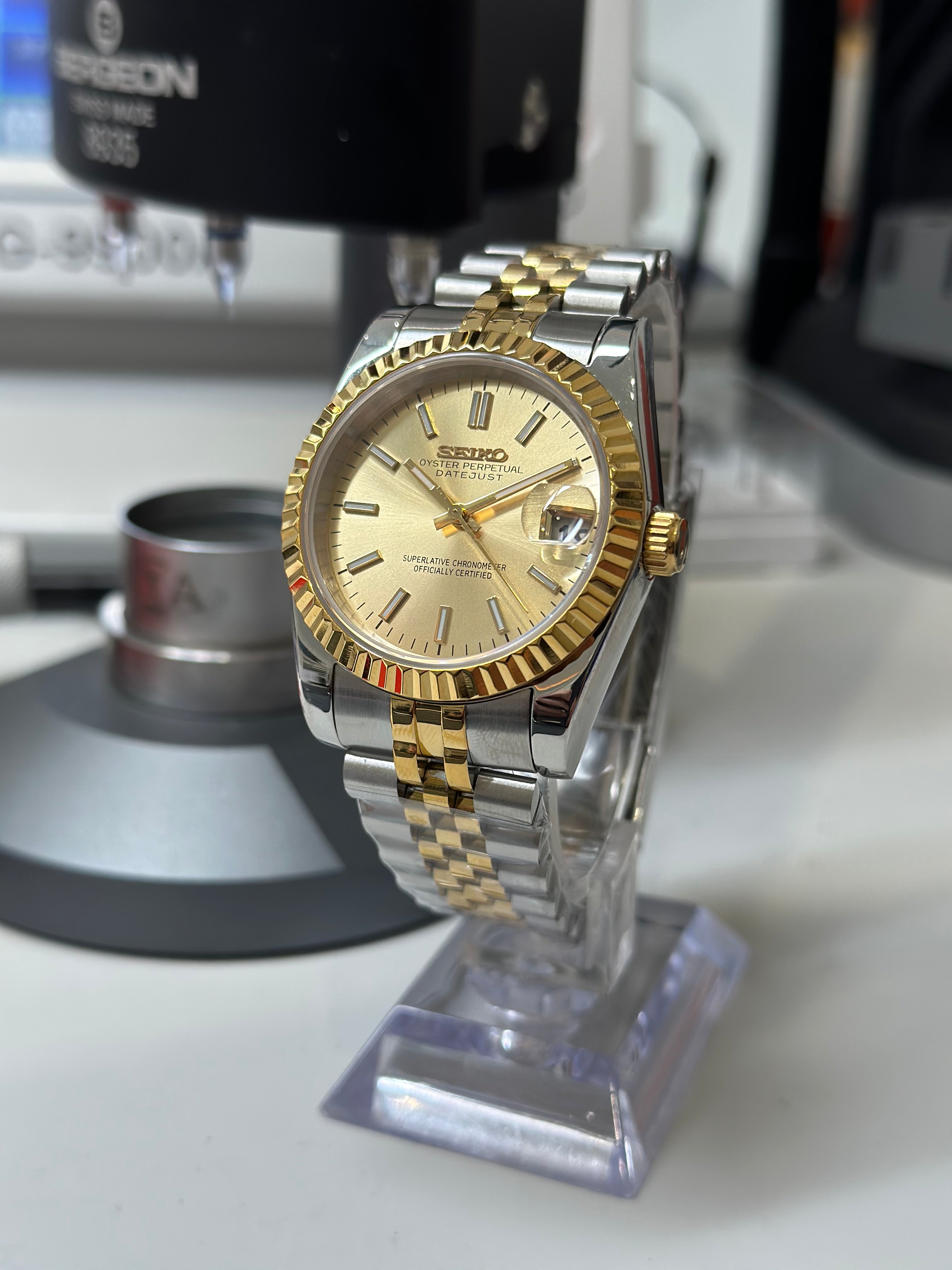 Seiko MOD - Datejust 36/40mm Acier/OR JAUNE cadran Champagne – Atelier ...