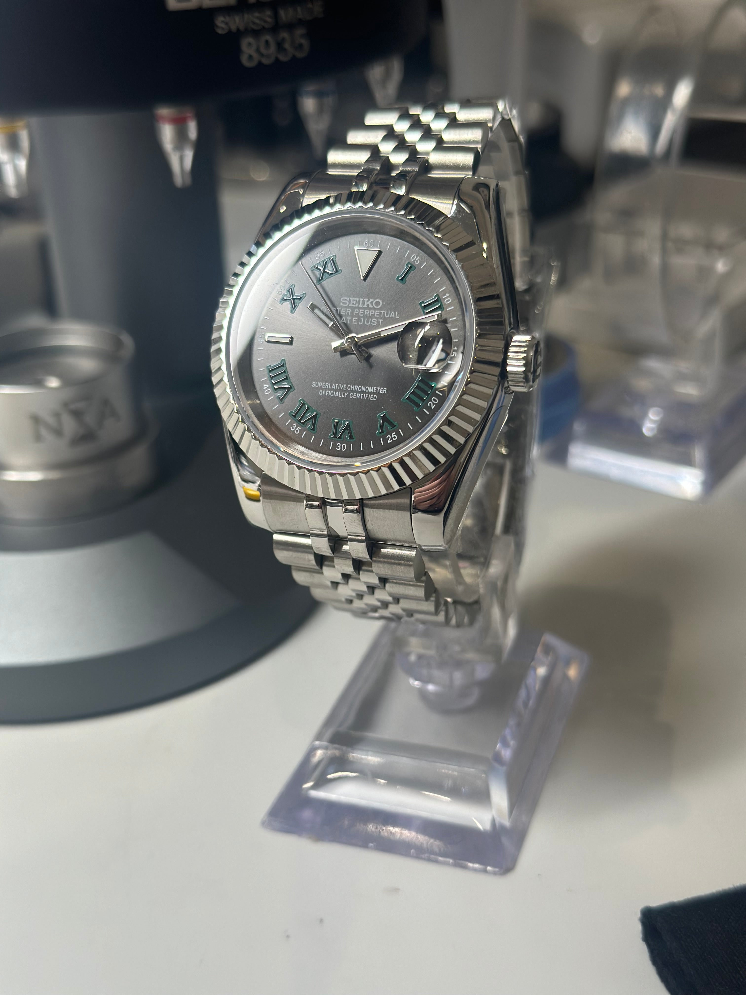 Seiko MOD - Datejust 36/40mm Acier Cadran Wimbeldon CANNELEE – Atelier ...